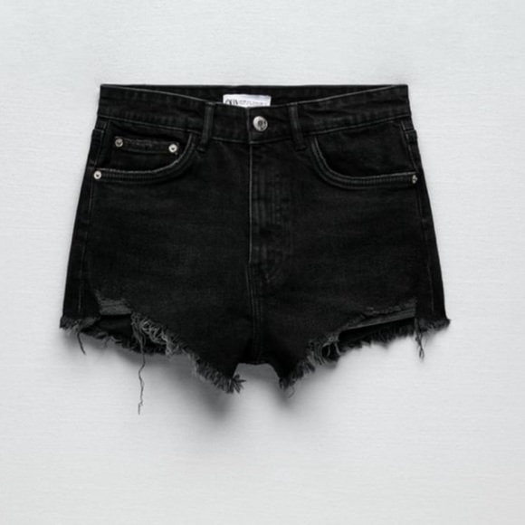 Zara | Shorts | Nwot Zara High Rise Black Jean Shorts | Poshmark